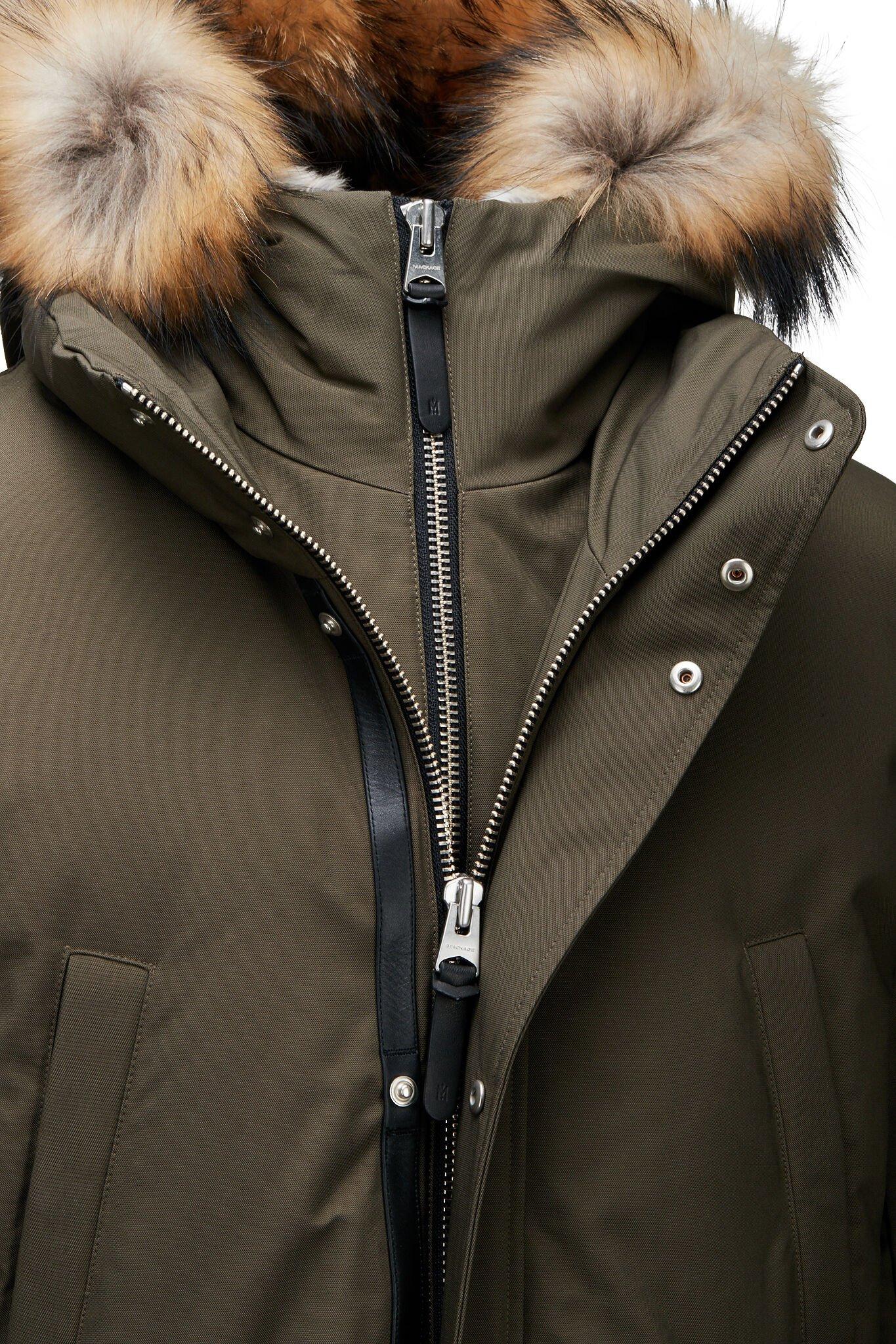 Mackage Edward 2-in-1 Down Parka with Hooded Bib and Natural Fur - Men ...