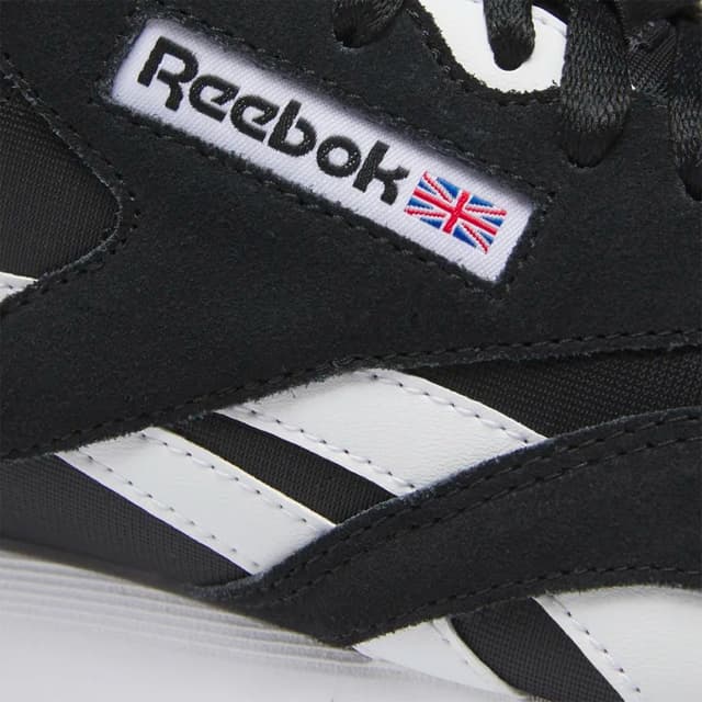 Reebok classic black and white nylon store